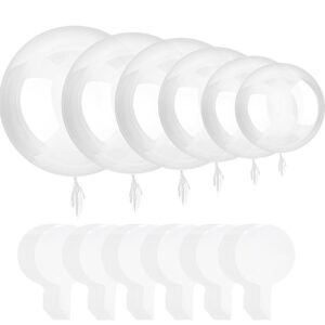 60 pieces bobo balloons, hkyood 6 different size clear bobo balloons kit transparent balloons set for baby showers wedding birthday christmas party decorations - durable tpu (8/11/18/20/24/36-inch)