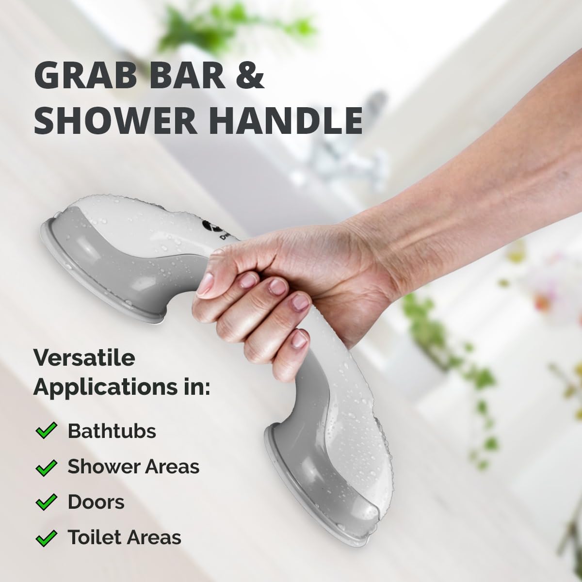 Grab Bars for Bathtubs and Showers, Shower Handles for Elderly Suction, Suction Grab Bars for Shower, Handicap Grab Bars, Suction Shower Grab Bars for Seniors, Bathroom Grab Bars, Shower Bars Safety