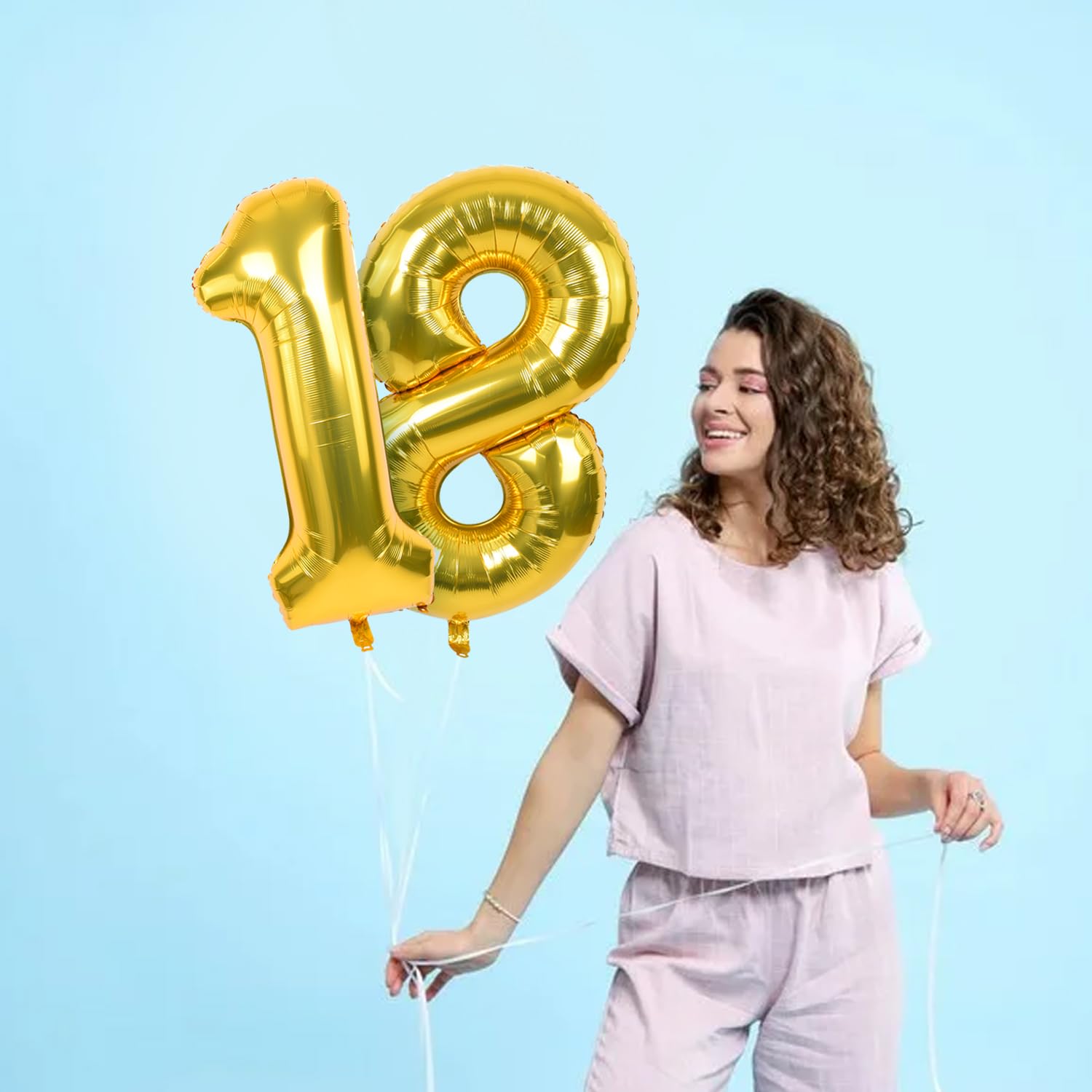 TONIFUL Number Balloons 16 Inch Gold 0-9 Number Mylar Foil Balloons 10 Pcs Gold Custom Digital Balloons for Birthday Party Engagement Graduations Anniversary Baby Shower Decorations Party Supplies