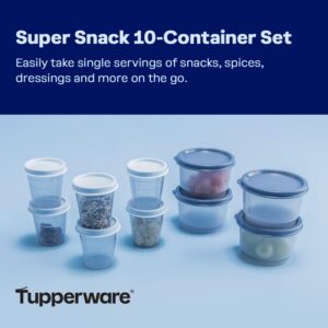 Tupperware Super Snack - 10 Container Food Storage Set - Dishwasher Safe & BPA Free