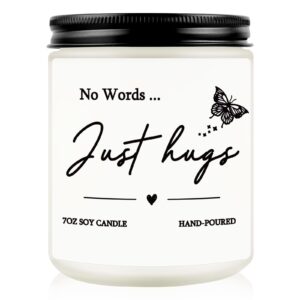 sympathy gifts for loss of loved one, no words, just hugs christmas in heaven memorial gifts candle gifts, thinking of you, get well soon, cheer up, bereavement gifts,comfort condolence candle