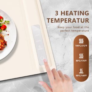 Food Warming Mat - Fast & Full Surface Heating, Silicone Warming Mat for Food with Adjustable Temperature, Warming Trays for Buffets Party, Portable Food Warmer for Countertop