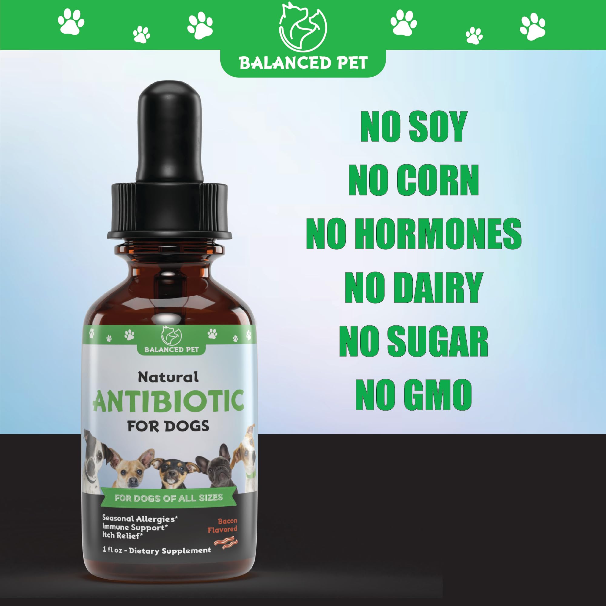 Natural Antibiotics for Dogs - Dog Antibiotics - Dog Itch Relief - Yeast Infection Treatment for Dogs - Dog Antibiotic - Dog Ear Infection Treatment - Pet Antibiotics - Antibiotic for Dogs - 1 oz