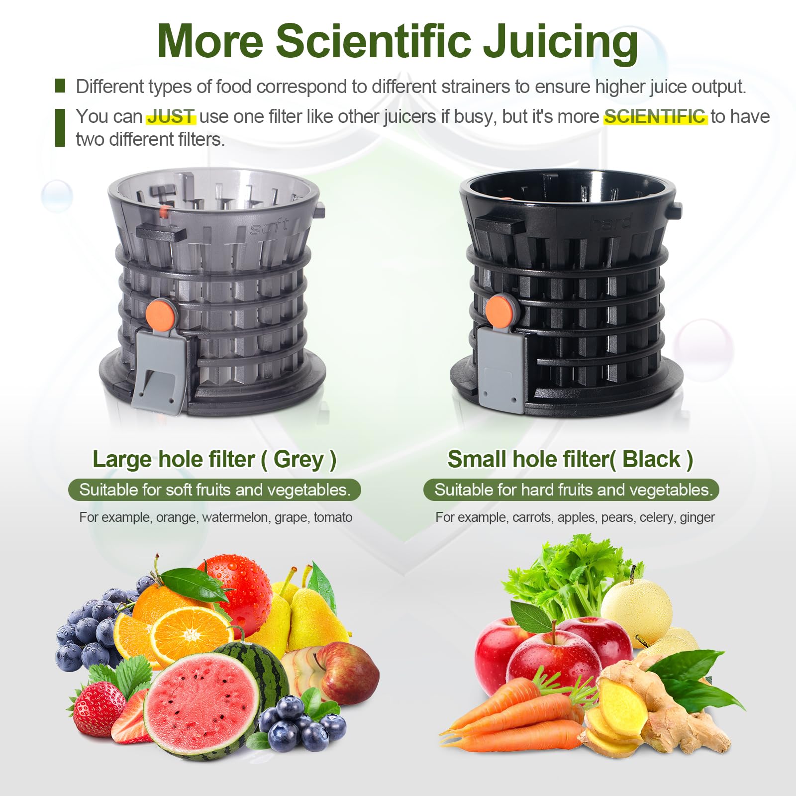 Slow Masticating Machines With Exclusive Filter Technology for High Juice Yield & Easy Clean,4.2'' Extra Large Feed Chute Cold Press Juicer Machine Fit Whole Fruits Vegetables,Silver Grey