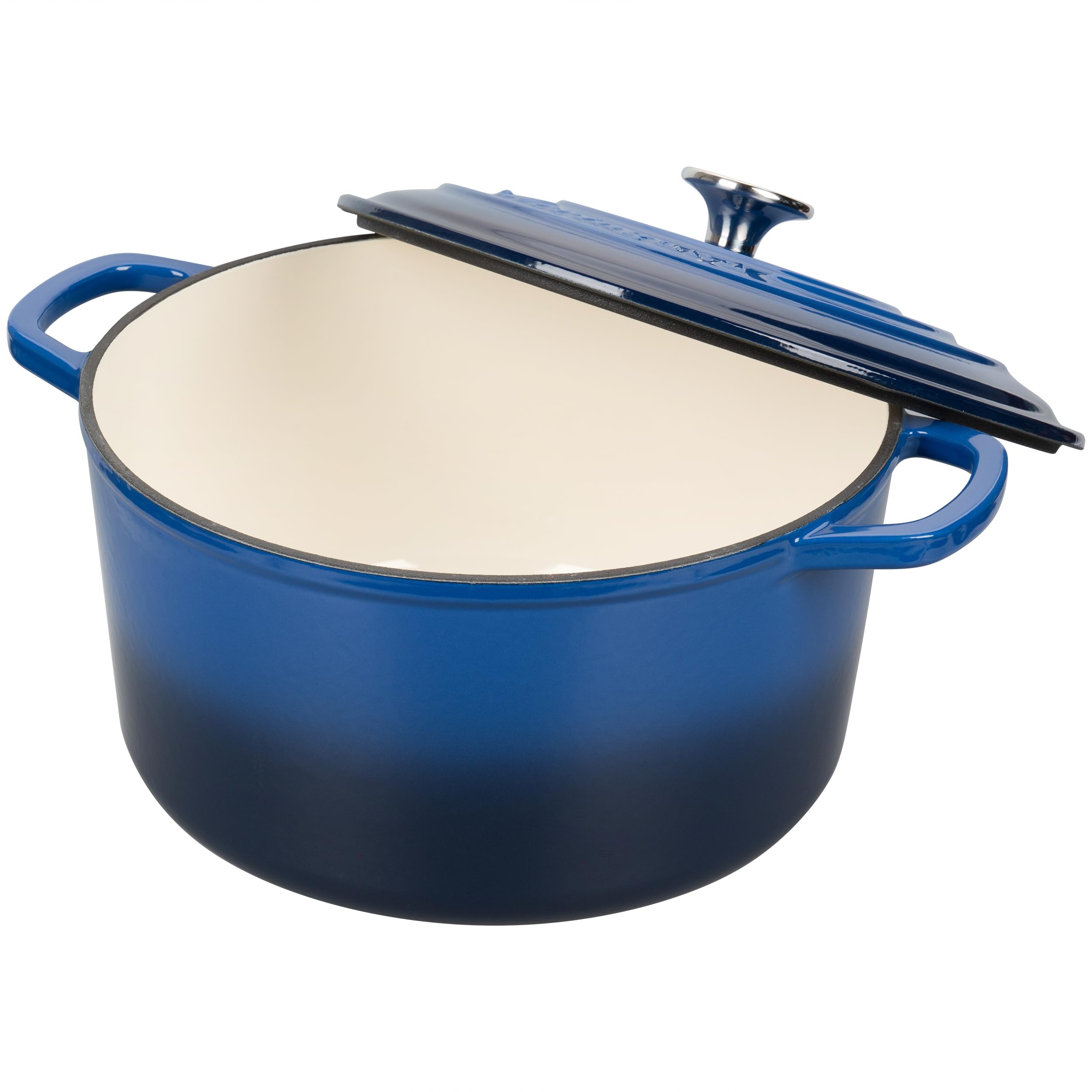 VORRINGARD Enameled Cast Iron Dutch Oven Pot with Lid, for Sourdough Bread Baking, Round Dutch Ovens, 6 Quart, Blue