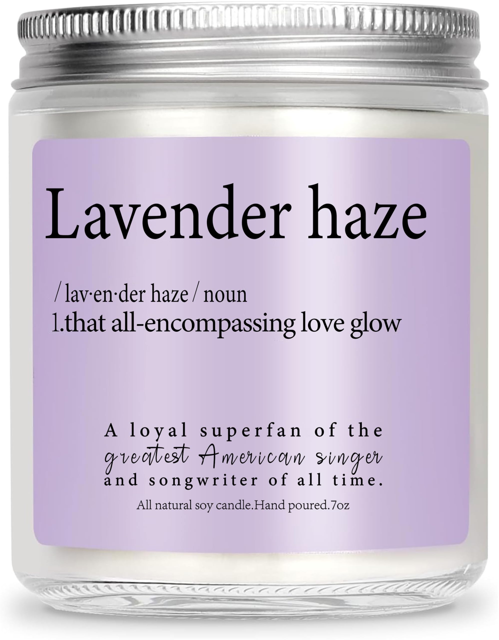 ForGreetMe TS Lavender Scented Candle, Music Lovers Gifts for Fans, Perfect TS Gifts for Women and Music Merch Singer Fans with Definition of TS, Best Birthday Gifts for Women