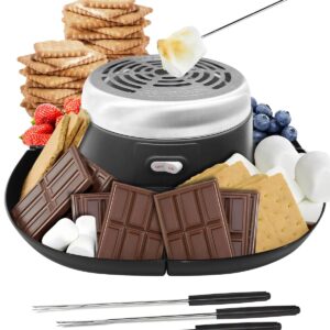 Smores Maker Tabletop Indoor Kit Smores Kit Flameless Electric S'mores Maker Marshmallow Roaster, Movie Night Supplies Housewarming Christmas Gifts 120V