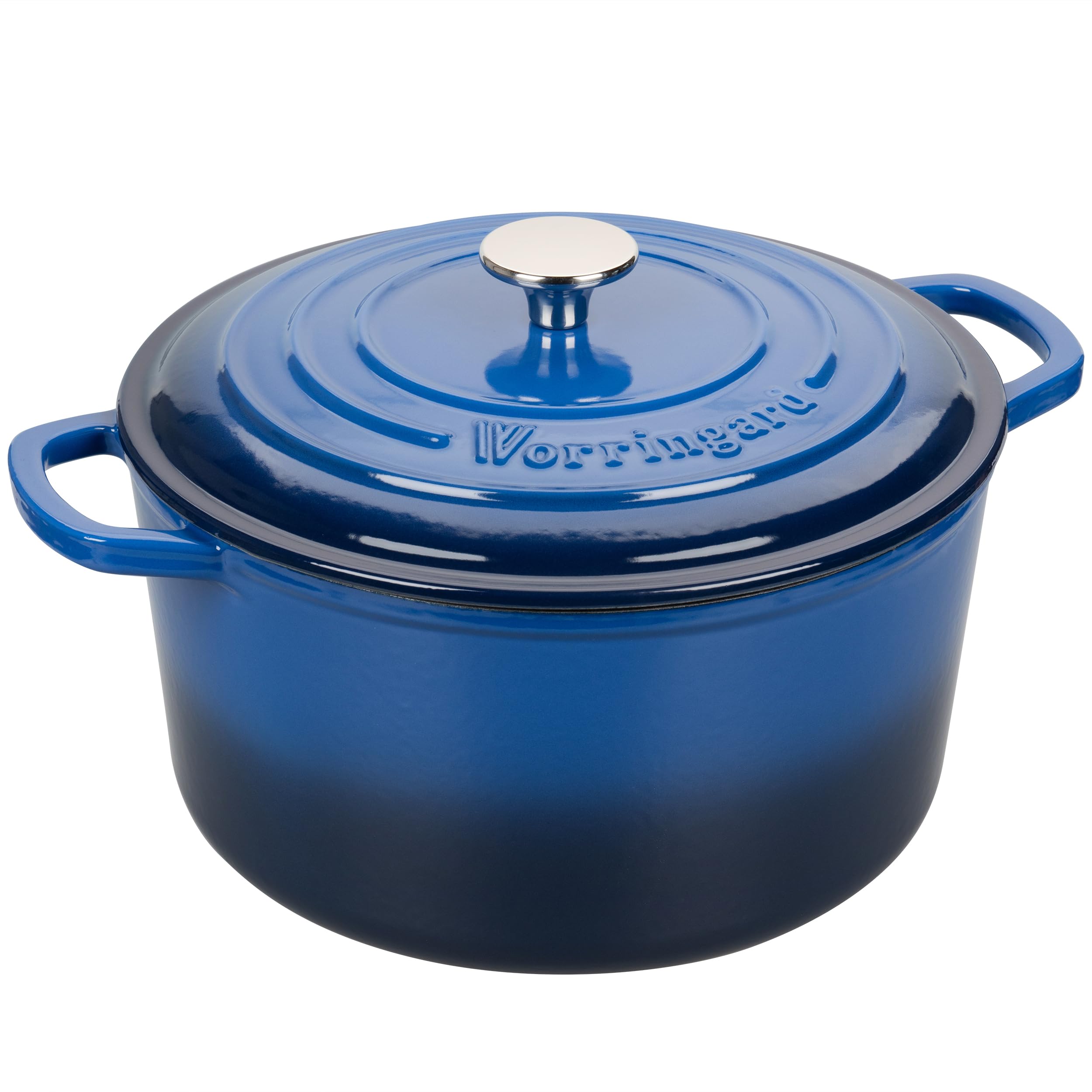 VORRINGARD Enameled Cast Iron Dutch Oven Pot with Lid, for Sourdough Bread Baking, Round Dutch Ovens, 6 Quart, Blue