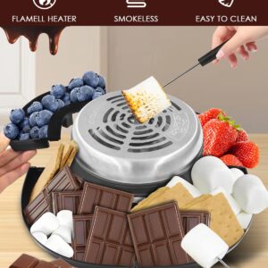 Smores Maker Tabletop Indoor Kit Smores Kit Flameless Electric S'mores Maker Marshmallow Roaster, Movie Night Supplies Housewarming Christmas Gifts 120V