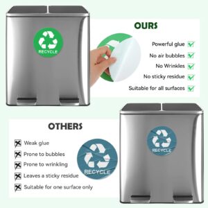 8 Pcs Recycle Sticker for Trash Can Large Trash Sticker Sign Recycling Sticker Self-Adhesive Vinyl Garbage Trash Recycle Stickers Recycling Signs Recycle Decals for Trash Can Home Office Bars