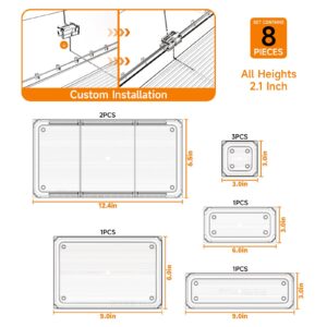 8 PCS Clear In Drawer Organizer Set,5 Sizes With Adjustable Compartments Drawer Organizer Tray,Plastic Shallow Makeup Drawer Organizer Trays for Bathroom,Vanity,Desk Storage Containers for Drawers