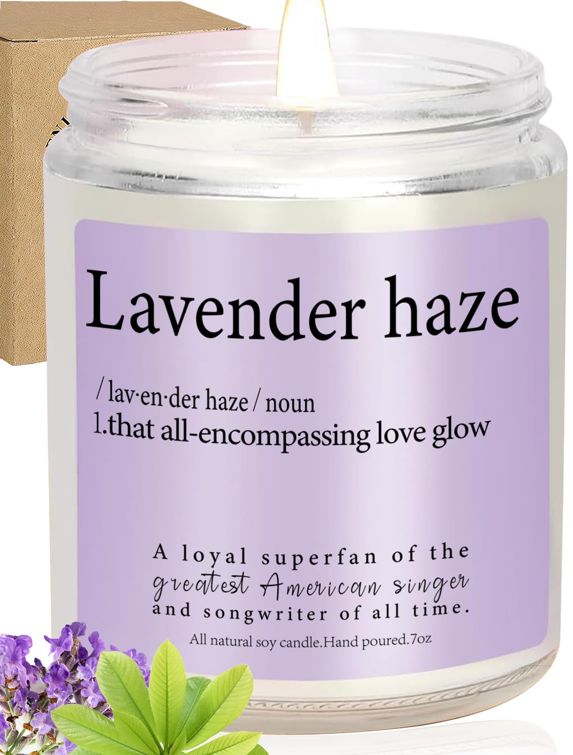 ForGreetMe TS Lavender Scented Candle, Music Lovers Gifts for Fans, Perfect TS Gifts for Women and Music Merch Singer Fans with Definition of TS, Best Birthday Gifts for Women