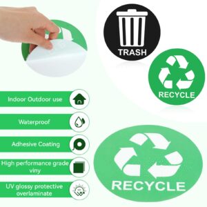 8 Pcs Recycle Sticker for Trash Can Large Trash Sticker Sign Recycling Sticker Self-Adhesive Vinyl Garbage Trash Recycle Stickers Recycling Signs Recycle Decals for Trash Can Home Office Bars