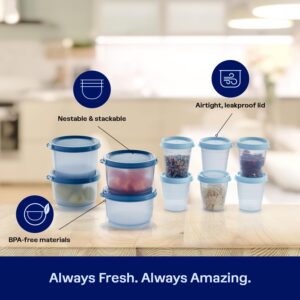 Tupperware Super Snack - 10 Container Food Storage Set - Dishwasher Safe & BPA Free