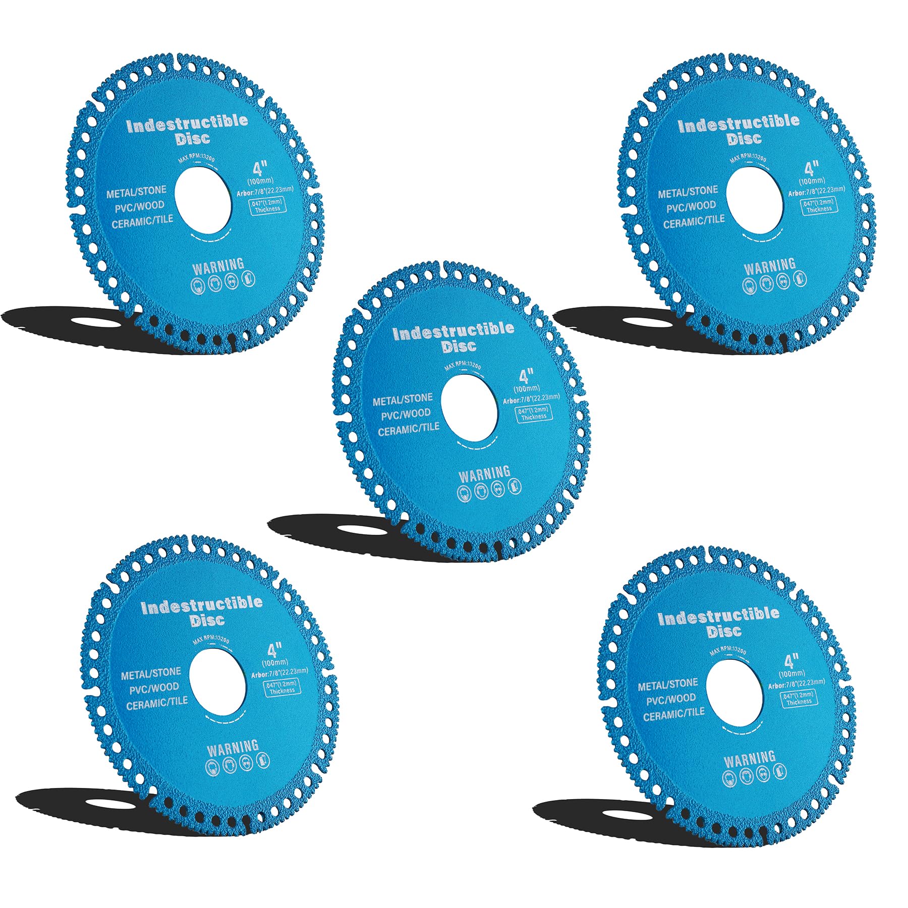 Indestructible Disc for Angle Grinder - 4 Inch Diameter, 7/8'' Arbor - Premium Quality 5pcs