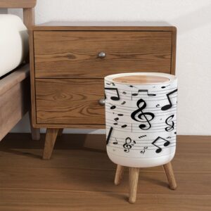 PHAIBHKERP Trash Can with Lid misic Set Abstract Music Various Music Notes Garbage Can Round Waste Bin Press Cover Dog Proof Wastebasket for Kitchen Bathroom Living Room Nursery 1.8gal, ljt