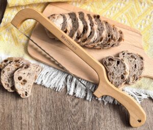 mellbree bread knife for homemade bread, 16" sourdough bread knife 304 stainless steel serrated bread bowl knife, bread cutting knife, bread slicer knife, light color option