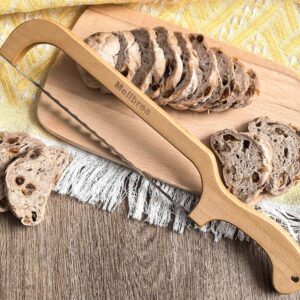 Mellbree Bread Knife for Homemade Bread, 16" Sourdough Bread Knife 304 Stainless Steel Serrated Bread Bowl Knife, Bread Cutting Knife, Bread Slicer Knife, Light Color Option