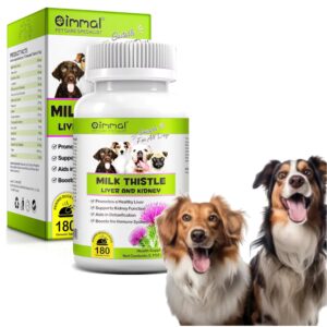 milk thistle for dogs - 180 chewable tablets - canine liver and kidney support supplement for dogs - detox for dogs - liver supplement for dogs