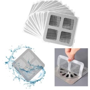 100 PCS Pack Disposable Shower Drain Cover Hair Catcher Shower Drain Mesh Stickers for Bathroom Washbasin Bathtub Kitchen Sink for Human and pet Hair