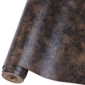 faux leather fabric soft 12"x53"(30cm x135cm) pu faux leather sheets suitable for different manual diy projects (coffee color)