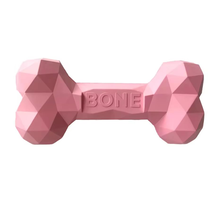 KITA Natural Rubber Dog Bone Chew Toy for Dogs, Cats & Puppies - Refillable Dog Treat Stuff Chew Toy for Aggressive Chewers - Long-Lasting Fun and Promotes Healthy Teeth and Gums (Small) (Pink)