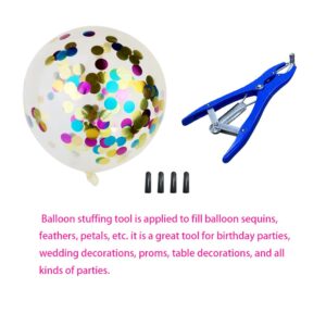 2 Pcs Balloon Filling Expander Pliers, Stainless Steel Balloon Stuffing Tool, Balloon Stretcher for Balloon Sequin Stuffing with 50 Pcs Transparent Balloons and Sequin