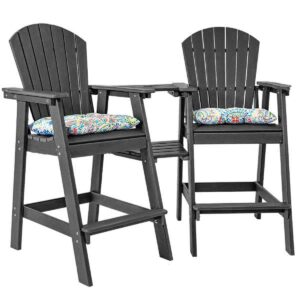 sundale outdoor tall adirondack chairs set of 4, stone color