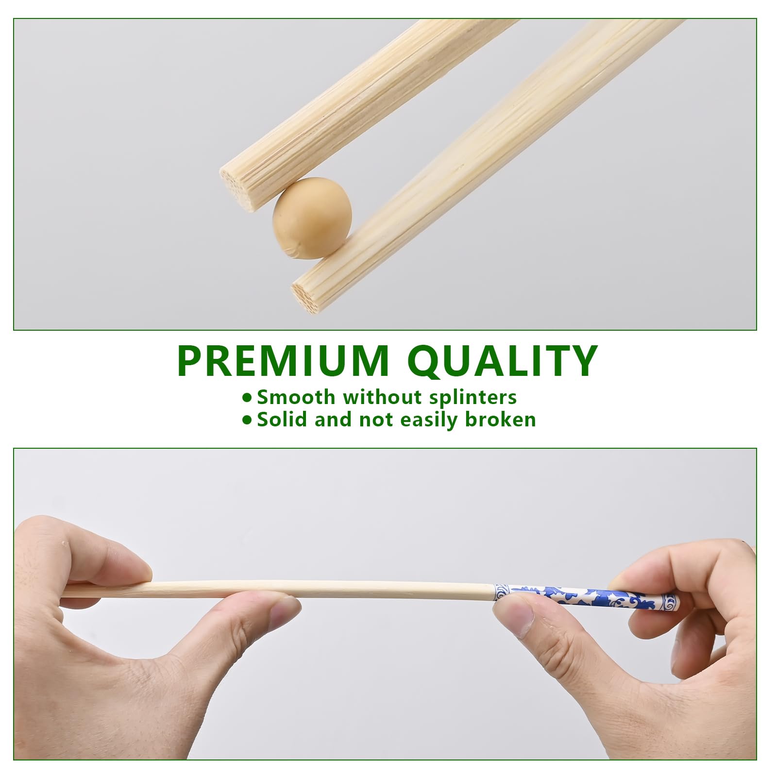 OFCOX Chopsticks Disposable, Disposable Chopsticks, Wooden Chopsticks, Bamboo Chopsticks, Premium Chop Sticks for Japanese Sushi and Chinese Dishes, Individually Wrapped, Solid No Splinter. 25 Pairs