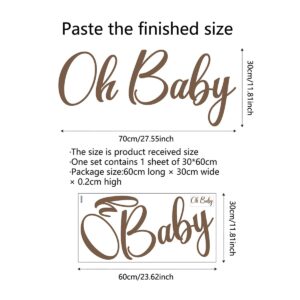 Oh Baby Decal Sign for Backdrop Large Baby in Bloom Baby Shower Party Wall Sticker Balloon Arch Letters Decorations Boy Girl Neutral Gender Reveal Decor