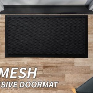 KaBesten Doormat, Anti-Slip Waterproof Door Mat for High Traffic Areas, Black, Snowproof Welcome Mat for Front Door, Outdoor Indoor Entrance, 29.5.17.7