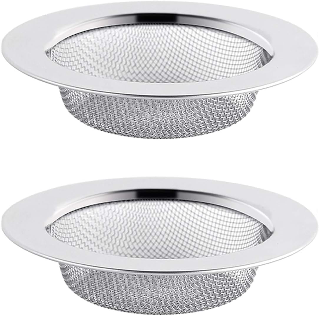 Generic 2 Pack Kitchen Sink Strainer, Stainless Steel Mesh Drainage Strainer, 7.5cm Drainage Strainer, Bathroom Sink Stopper, Hair Receiver for Kitchen Sink, Bathroom, Washbasin