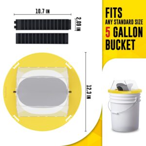 Mouse Trap Bucket,Upgraded Rat Trap Bucket,Bucket Lid Mice Trap,Auto Reset Rat Trap Compatible 5 Gallon Bucket-Transparent