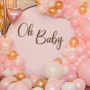 Oh Baby Decal Sign for Backdrop Large Baby in Bloom Baby Shower Party Wall Sticker Balloon Arch Letters Decorations Boy Girl Neutral Gender Reveal Decor