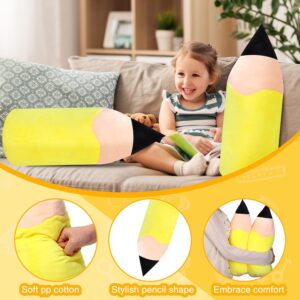 Rotatingpals 2 Pcs 20" Cute Pencil Pillow Classroom Plush Pillows Reading Corner Back to School Cushion Teacher Gift Creative Gifts for Boys Girls Sofa Chair Bedroom Decor Birthday Party Gift