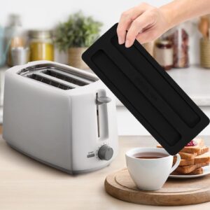 Toaster Cover 2 Slice, 2 Pack Toaster Covers, 4.09x10.78in Silicone Toaster Lid Bread Washable Machine Cover Toaster Oven Cover Kitchen Appliance Covers (Black)