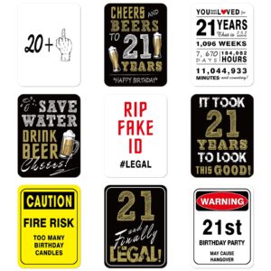 wernnsai 21th birthday party decorations - 9pcs wall signs funny tags for adults 21 years old party decor 21th party banner table centerpieces door wall windows signs picture props for men women