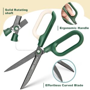 Deli Scissors, Titanium Non-Stick Scissor, Stainless Steel All Purpose Scissors for DIY Art and Craft in Office, School and Home (Green)