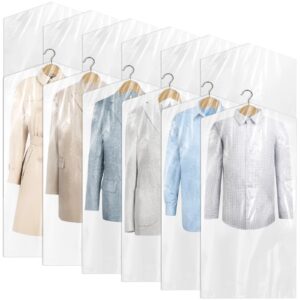 25 pack dry cleaning bags for clothes, 60x120 cm dry cleaner bags plastic clear, dust-proof plastic garment bags for hanging clothes, home storage, travel, moving