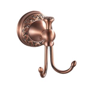 red copper bath towel hooks, wall mounted bathroom hardware accessories,pattern carving design