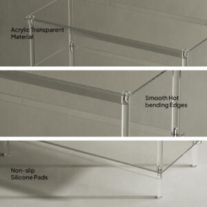 Aquiver 4-Tier Acrylic Shoe Rack - Shoe Rack Organizer - Modern Shoe Storage Shelf, Holds 12-16 Pairs of Shoes for Entryway, Closet - 25.6'' L x 11.8'' W x 28.3'' H, Clear, Easy Assembly & Clean