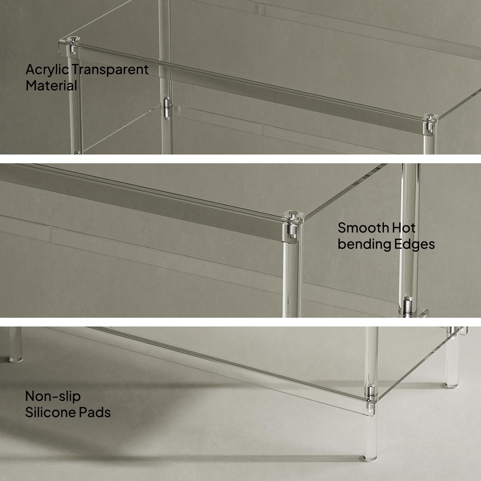 Aquiver 4-Tier Acrylic Shoe Rack - Shoe Rack Organizer - Modern Shoe Storage Shelf, Holds 12-16 Pairs of Shoes for Entryway, Closet - 25.6'' L x 11.8'' W x 28.3'' H, Clear, Easy Assembly & Clean