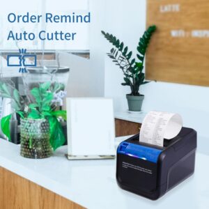 Rongta 80mm POS Printer, 350mm/s Thermal Receipt Printer with Auto Cutter, USB Serial Ethernet Interface, Support Windows/Mac/Linux Cash Drawer, Restaurant Kitchen Printer for ESC/POS (ACE V1)