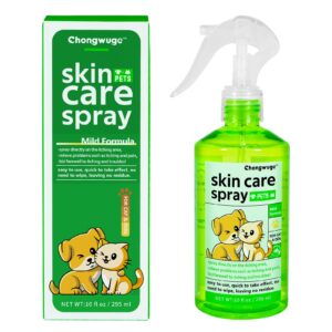 chongwuge pets wound care spray for dogs & cats, allergy relief, relieve itching and pain, healing wounds, mild formula, spray-on easy to use, 10 fl oz