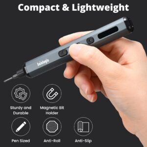 Sainlogic Electric Screwdriver, 68 in 1 Screwdriver Set, 3.7V Mini Electric screwdriver cordless 350mAh, 5 Torque Settings, 4 LED Lights, Electric Small Screwdriver Set for Phone Camera Watch