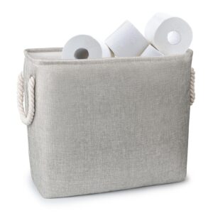 rviomuqo large toilet paper storage basket - free standing holder for mega rolls, bathroom accessories organizer, grey, 1 pack