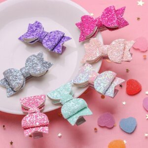 CCINEE 20pcs Glitter Faux Leather Sheets,20 Color 8.3 X 11.8 Inches Shiny Pu Leather Fabric for Craft Bow Earring Clips Bags Sewing DIY Making