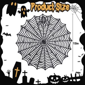 Watayo 10 Pcs Halloween Spider Web Placemats- 15 Inch Heat Insulation Halloween Placemats Spider Web Table Mats- Hollow Out Spiderweb Coasters Placemat for Dining Table Halloween Decoration