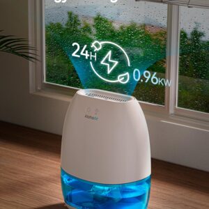 AlohaAir Dehumidifiers for Home, 34 oz Small Dehumidifier for Room, Quiet Dehumidifiers for Bathroom, Bedroom, RV, Closet with Auto Shut Off, 7 Colors Night Light