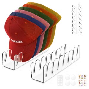 hat organizer for baseball caps, hat storage for baseball caps display and organizer, cap organizer for 14 baseball caps, ball cap storage organizer, acrylic baseball cap holder for ball cap, golf cap